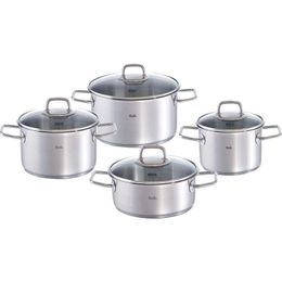 Fissler Topf-Set &raquo;Viseo Topf-Set&laquo; Set, 1x Bratentopf 20 cm, je 1x Kochtopf 16/20/24 cm, 8 Stk. tlg. Edelstahl 18/10 silber
