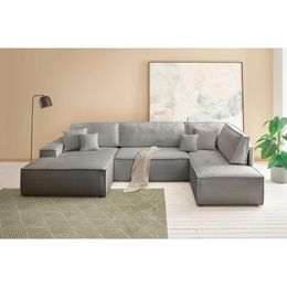 OTTO home Wohnlandschaft &raquo;FINNLEY U-Form XXL 329 cm - OTTO. Verl&auml;ssliche Qualit&auml;t.&laquo; Schlafsofa, Bettkasten, in Boucl&eacute;, Struktur fein und Mega Cord 