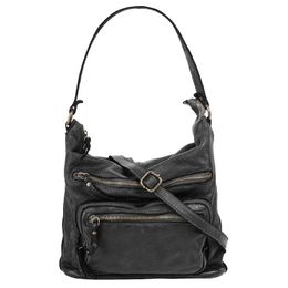 CLUTY Damen Shopper echt Leder, Made in Italy schwarz