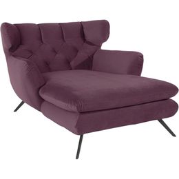 3C Candy Loveseat &raquo;Beatrice Loungesessel&laquo; mit Knopfheftung im R&uuml;cken, Fernsehsessel, Relaxsessel rot Samt-Optik (100% Polyester)