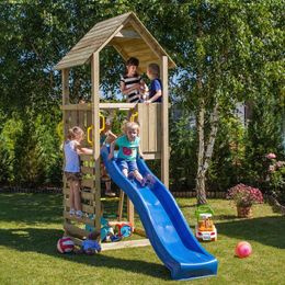 Fungoo Spielturm &raquo;CAROL 1&laquo; mit Rutsche & Kletterwand, FSC - sch&uuml;tzt Wald braun Holz, Metall, Polyethylen