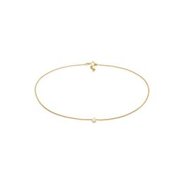 Elli Damen Collier &raquo;Choker Rosa Quarz Solit&auml;r Anh&auml;nger 925 Silber&laquo; gold
