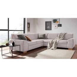 DOMO collection Ecksofa &raquo;Incanto kubische Formensprache, komfortabel, flache Armlehnen, L-Form&laquo; wahlweise mit Bettfunktion grau