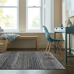 FLAIR RUGS Teppich &raquo;Camino&laquo; rechteckig 8 mm H&ouml;he Flachgewebe, Skandi, Esszimmer, Wohnzimmer, Flur blau Kunstfaser