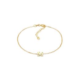 Elli Damen Armband &raquo;Buchstaben Initialen Anh&auml;nger M 925 Silber&laquo; gold