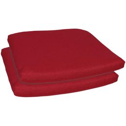 GO-DE Sitzkissen &raquo;Selina&laquo; 2er Set, 45/46x40 cm rot Polyester