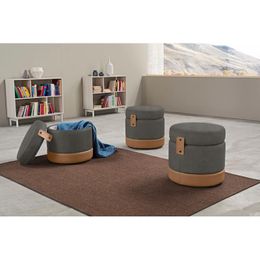 Egoitaliano Hocker &raquo;Tonder, Designhocker als Blickfang mit tollen Details&laquo; 1 Stk. tlg. inkl. Stauraum grau Luxus-Micofaser Lederoptik (100% Polyester) ist ein 