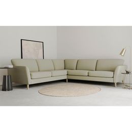 Home Affaire Ecksofa &raquo;MARSEILLE 278/278 cm, L-Form, Webstoff, Flachgewebe, Filzoptik&laquo; gleichschenklig, Massivholzbeine, Landhausstil, 