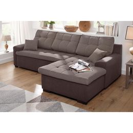 Home Affaire Ecksofa &raquo;F&ouml;hr L-Form&laquo; wahlweise mit Bettfunktion braun 100% Polyester Luxus-Microfaser/Struktur;100% Polyester PRIMABELLE /Webstoff;100% 