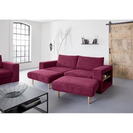 LOOKS by Wolfgang Joop 4-Sitzer &raquo;Looksvb&laquo; Verwandlungssofa: aus Sofa wird Sofa mit 2 Hockern, mit Regalfunktion lila