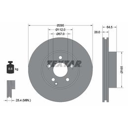 TEXTAR Bremsscheibe PRO+ 92163205 vorne rechts links bel&uuml;ftet 295mm f&uuml;r MERCEDES-BENZ 2124211312 A2044212512 A2124211312