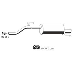 Ernst Endschalld&auml;mpfer 013079 f&uuml;r GENERAL MOTORS OPEL 852499 13235443 13263390