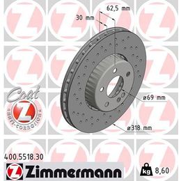 Zimmermann Bremsscheibe FORMULA S COAT Z 400.5518.30 vorne rechts links bel&uuml;ftet 318mm f&uuml;r MERCEDES-BENZ 0004212112 A0004212112