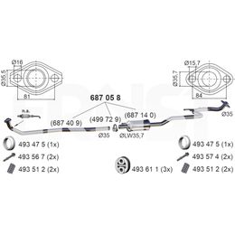 Ernst Mittelschalld&auml;mpfer Set 687058 f&uuml;r TOYOTA 17410-0Q030 17410-0Q031 17410-0Q020