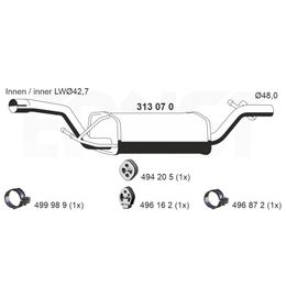 Ernst Mittelschalld&auml;mpfer 313070 f&uuml;r FORD 3M51-5230-MC 1677746 1364171
