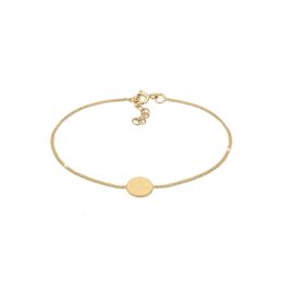 Elli Damen Armband &raquo;Kreis Pl&auml;ttchen Matt Basic Geo 925 Silber&laquo; gold