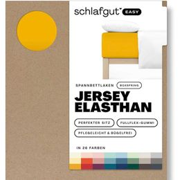 Schlafgut Spannbettlaken &raquo;EASY Jersey Elasthan Boxspring&laquo; MADE IN GREEN by OEKO-TEX gelb Jersey, Obermaterial: 95% Baumwolle, 5% Elasthan