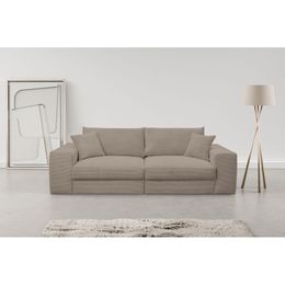 WERK2 Big-Sofa &raquo;Rozzana Mega Sofa mit viel Platz, aktuelle Bez&uuml;ge. Breite 246cm&laquo; mit losen R&uuml;ckenkissen, gem&uuml;tlich, in Cord, Breitcord und Pl&uuml;sch 