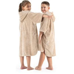my home Badeponcho &raquo;Lillou, f&uuml;r Kinder, ideal f&uuml;r Urlaub oder im Schwimmbad&laquo; 1 Stk. weich und kuschelig, Fleece, pl&uuml;sch, Surfponcho beige Microfaser
