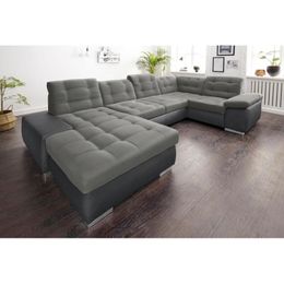 Sit & More sit&more Wohnlandschaft &raquo;Ontario U-Form&laquo; XXL, wahlweise mit Bettfunktion schwarz Luxus-Microfaser (Variante 2: 90% Polyester, 10% Polyamid);