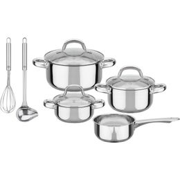 GSW Topf-Set &raquo;Montreal&laquo; Set, je 1 Kochtopf 14/16/20 cm, 1 Stieltopf 14 cm, 9 Stk. tlg. Edelstahl silber