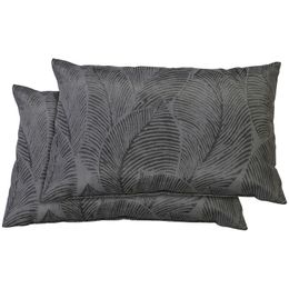 GO-DE Dekokissen &raquo;Sophia&laquo; 2er Set, 40x60 cm grau Baumwolle, Polyester