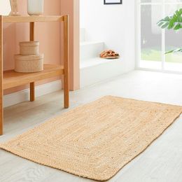LUXOR living Teppich &raquo;Ibo, Juteteppich&laquo; rechteckig 7 mm H&ouml;he Wendeteppich, handgeflochten, Naturfaser, Boho-Style beige Baumwolle, Jute
