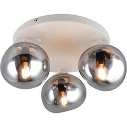 s.Oliver Deckenleuchte &raquo;ANJELLA, Deckenlampe exkl. E14, in warm grey (beige) + smoke Glas,&laquo; E14 1 Stk. warmwei&szlig; - kaltwei&szlig; mit mundgeblasenen 
