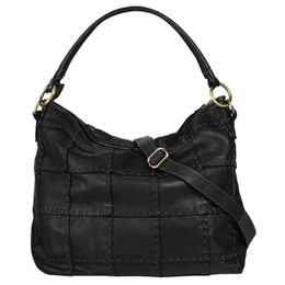 Samantha Look Damen Shopper echt Leder, Made in Italy schwarz