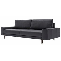 Creation BY ROLF BENZ 3-Sitzer &raquo;CR.450, Designsofa, Loungesofa&laquo; Armlehne breit niedrig, Alugussf&uuml;&szlig;e in umbragrau, Breite 220 cm schwarz NaturLEDER 