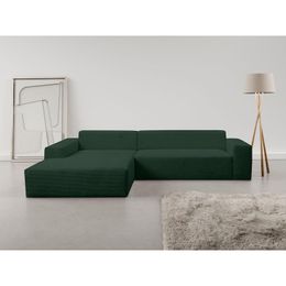 WERK2 Ecksofa &raquo;Zeus-XL, Mega-Sofa mit gro&szlig;er Sitztiefe, Stellma&szlig;e 311cm x 210cm&laquo; Curvy Trend Garnitur mit urbaner Optik, bequem, Big-Sofa, L-Form gr&uuml;n