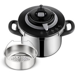 Tefal Schnellkochtopf &raquo;Clipso+ CHEF, 6 Liter Dampfkochtopf&laquo; Edelstahl grau
