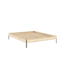 Karup Design Bettgestell &raquo;CORE BED Bodenbett, Holzrahmen, Futonbett, Jugendbett, Holzbett&laquo; Massivholzbett mit Lattenrost, Kiefer massiv, Doppelbett ohne Kopfteil
