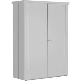 BioHort Mehrzweckschrank &raquo;Romeo Gr. M high, verschiedene Farben&laquo; 132x57x181 cm, der ideale Terrassenschrank aus Metall silber Stahl