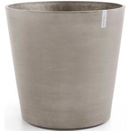 Ecopots Blumentopf &raquo;Amsterdam mit Rollen 100 Taupe&laquo; f&uuml;r innen und au&szlig;en: frostsicher, bruchsicher und lichtbest&auml;ndig grau Kunststoff