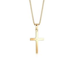 Elli DIAMONDS Damen Elli DIAMONDS Collierkettchen &raquo;Kreuz Glaube Diamant (0.005 ct) Basic 925 Silber&laquo; gold