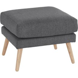 OTTO home Hocker &raquo;Bille&laquo; mit Eiche-Beinen, Design by Morten Georgsen grau Struktur (100% Polyester);Struktur fein (100% Polyester);Samtoptik (100% 