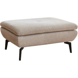 Die PlanBar Hocker &raquo;MP-IN23002&laquo; 1 Stk. tlg. hochwertige Kaltschaumpolsterung, stylische Metallf&uuml;&szlig;e beige 100% Recyceltes Polyester
