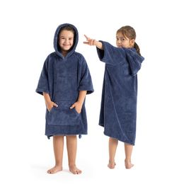 my home Badeponcho &raquo;Lillou, f&uuml;r Kinder, ideal f&uuml;r Urlaub oder im Schwimmbad&laquo; 1 Stk. weich und kuschelig, Fleece, pl&uuml;sch, Surfponcho blau Microfaser