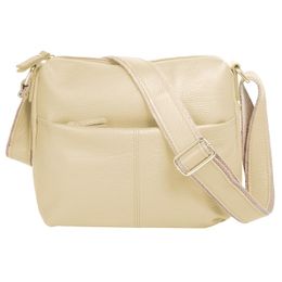 Samantha Look Damen Umh&auml;ngetasche echt Leder, Made in Italy beige