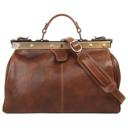 Pike Pik&eacute; Damen Henkeltasche echt Leder, Made in Italy braun