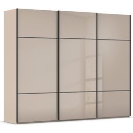 Rauch Schwebet&uuml;renschrank &raquo;Kleiderschrank Schrank Garderobe Schlafzimmerschrank SCALE-TRIO&laquo; edle dreigeteilte Front mit 2 Zierleisten Glasfront MADE 