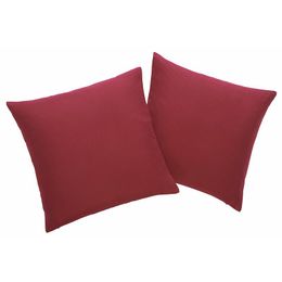 OTTO home Dekokissen &raquo;Parry Microfaser&laquo; 2-er Set, unifarben, Kissenh&uuml;llen ohne F&uuml;llung, mit Rei&szlig;verschluss rot Polyester