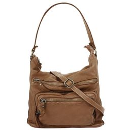 CLUTY Damen Shopper echt Leder, Made in Italy braun
