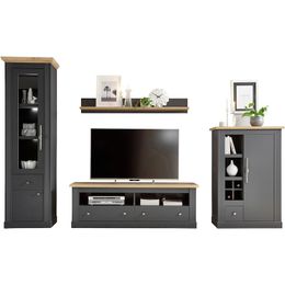 OTTO home Wohnwand &raquo;Westminster TOPSELLER!&laquo; Set, Vitrine, Lowboard, Kommode, Wandregal, 4 Stk. tlg. grau