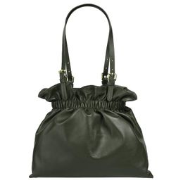 Samantha Look Damen Shopper echt Leder, Made in Italy gr&uuml;n