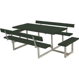 Plus Garten-Essgruppe &raquo;&raquo;Basic&laquo; Kombim&ouml;bel + Anbau und 2 R&uuml;ckenlehnen&laquo; 1 Stk. tlg. 260x184x75/45 cm gr&uuml;n FSC -zertifizierter Holzwerkstoff, Stahl