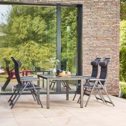 siena GARDEN Garten-Essgruppe &raquo;Premium&laquo; 5 Stk. tlg. grau Aluminium