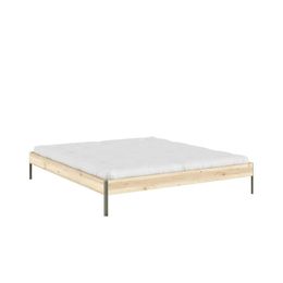 Karup Design Bettgestell &raquo;CORE BED Bodenbett, Holzrahmen, Futonbett, Jugendbett, Holzbett&laquo; Massivholzbett mit Lattenrost, Kiefer massiv, Doppelbett ohne Kopfteil