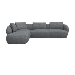 FLEXLUX Ecksofa &raquo;Torino, rund, L-Form, Sofa-Ecke mit Ottomane&laquo; Modernes, organisches Sofa-Design, Kaltschaum, Wellenunterfederung gr&uuml;n
